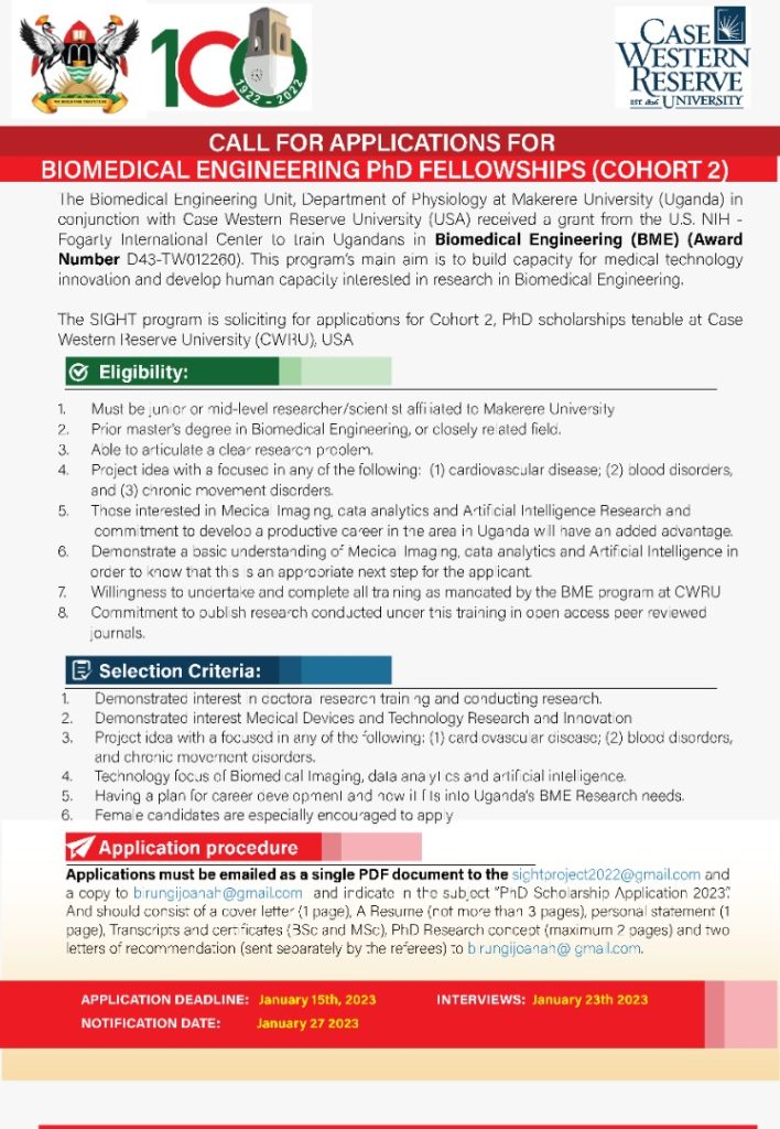 Call For Applications For Biomedical Engineering Phd Fellowships ...