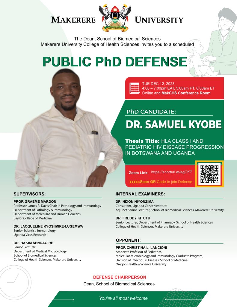 Public PhD Defense for Dr. Samuel Kyobe - Makerere University School of ...