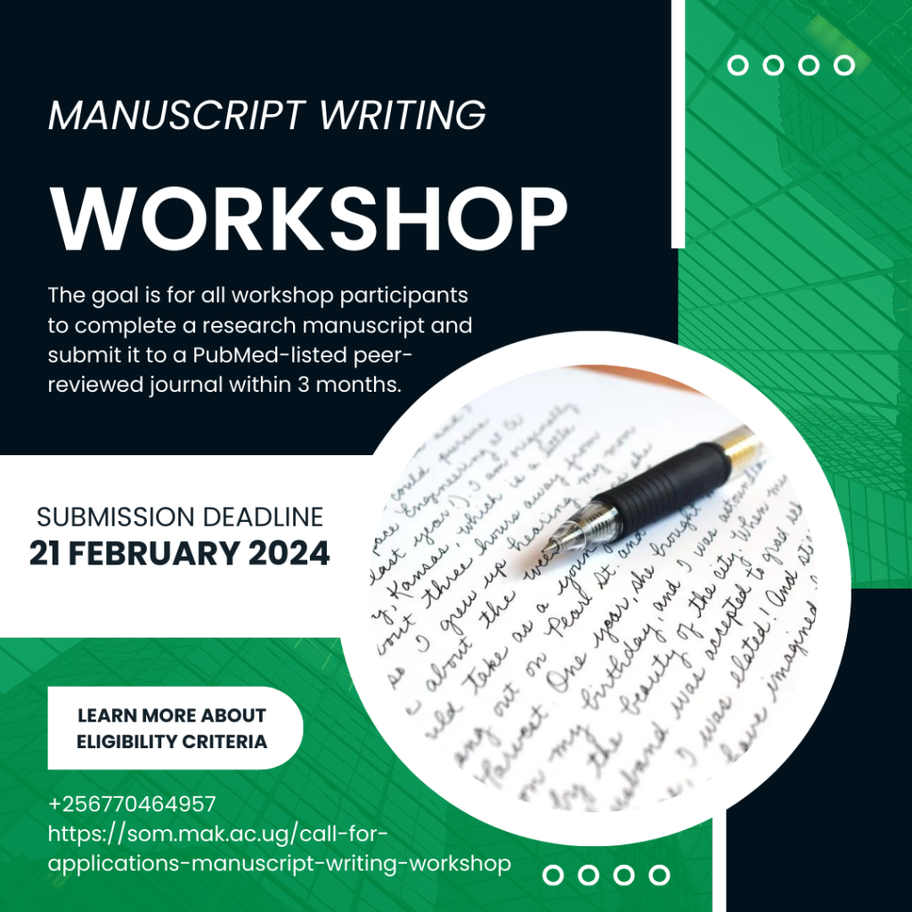 Call for Applications: Manuscript Writing Workshop - Welcome to Makerere University School of ...