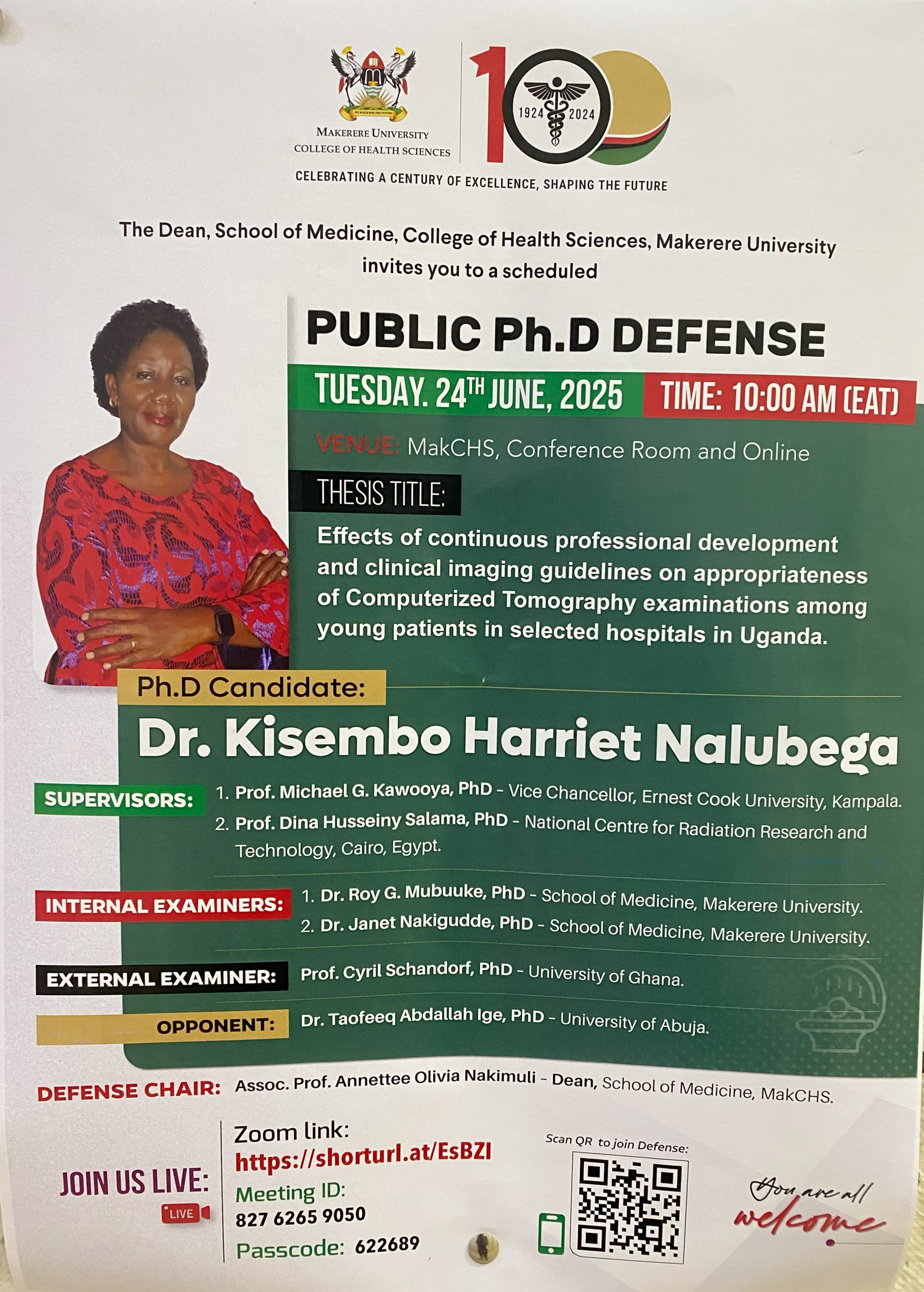 Public PhD Defense for Dr. Kisembo Harriet Nalubega - Tuesday, 24th June 2025 - Makerere ...